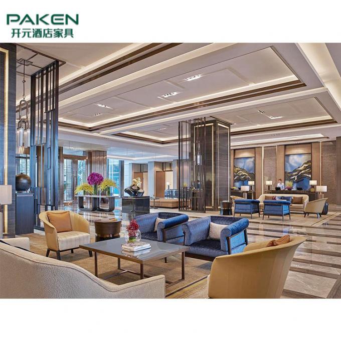 Restaurant Round Lobby Waiting Room Sofa Set Customized Size MDF Core